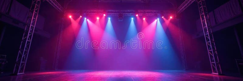 Central Stage with Intricate Lighting Truss Grid, Lighting, Structure ...