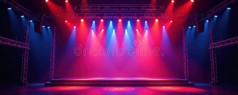 Central Stage with Multiple Lighting Trusses Rigging, Stage Technology ...