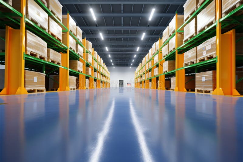Central Storage Facility an Empty Warehouse within a Logistics Center ...