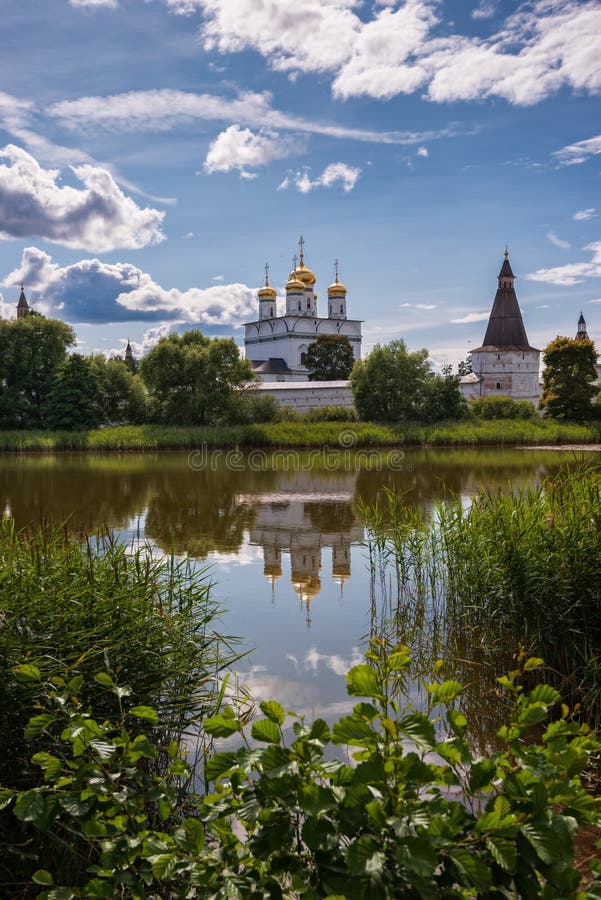 The Central Temple of the Monastery is Reflected in the Water Surface ...