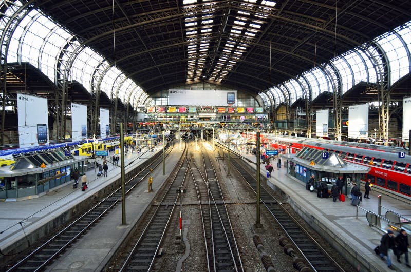Railway Train Station in Germany Editorial Image - Image of clock ...