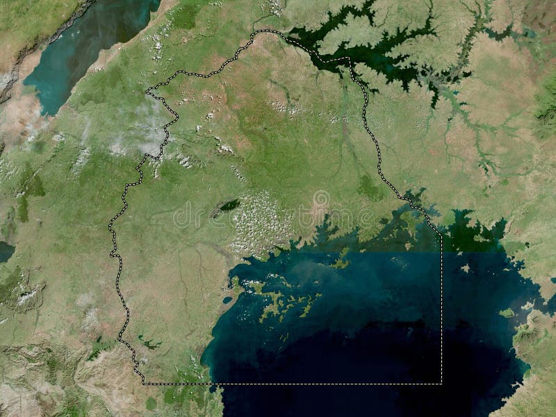 Central, Uganda. High-res Satellite. No Legend Stock Illustration ...