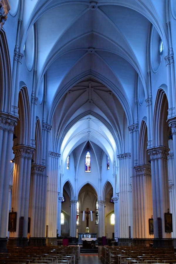 Central View of Flagey Cathedral in Brussels Stock Image - Image of ...