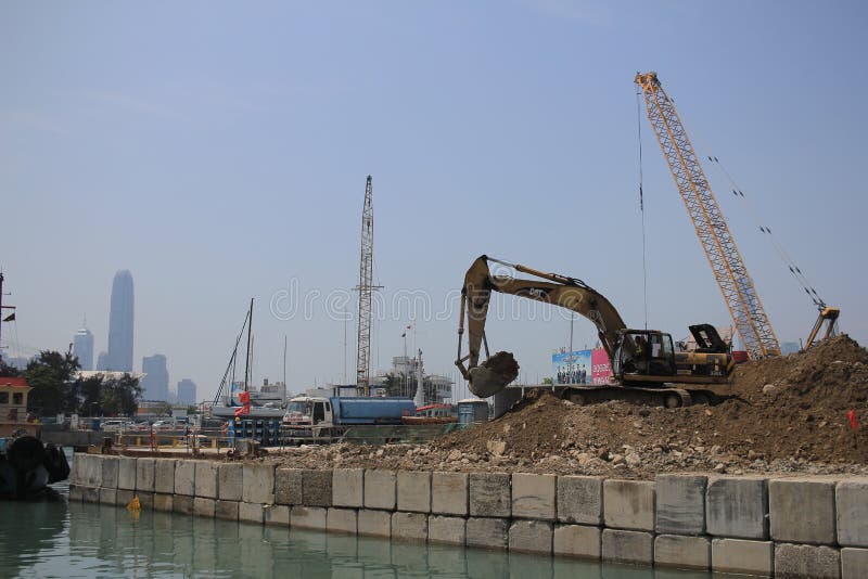 Central-Wan Chai Bypass Building Site Editorial Stock Photo - Image of ...