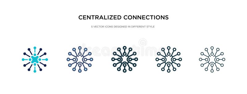 Centralized Connections Icon in Different Style Vector Illustration ...