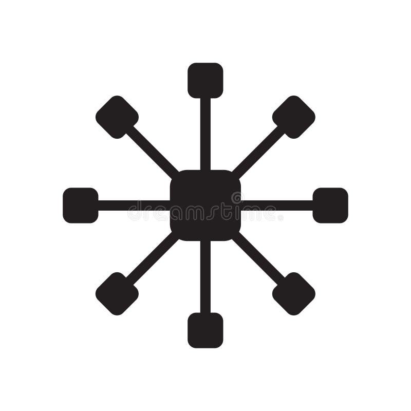 Centralized Connections Icon Vector Sign and Symbol Isolated on Stock ...