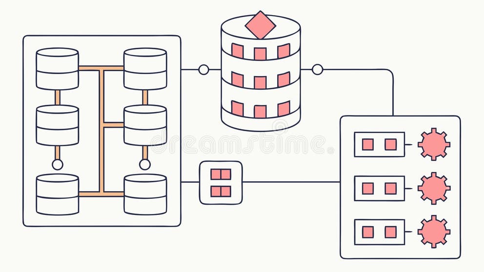 Centralized Data Storage, Hierarchical Information System, Vector Design Generative AI Stock ...