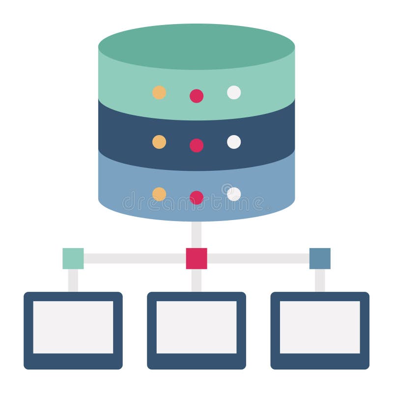 Centralized Database Flat Vector Icon Which Can Easily Modify or Edit ...