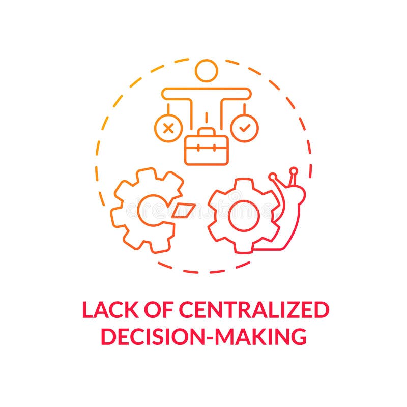 Centralized Decision-making Lack Red Gradient Concept Icon Stock Vector ...