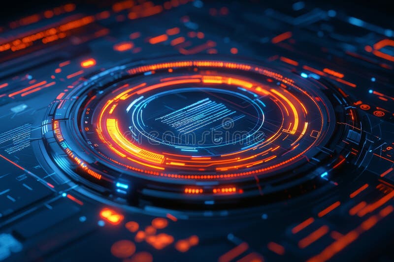 A Centralized Digital Hub Showcases Various Technology Icons Stock ...