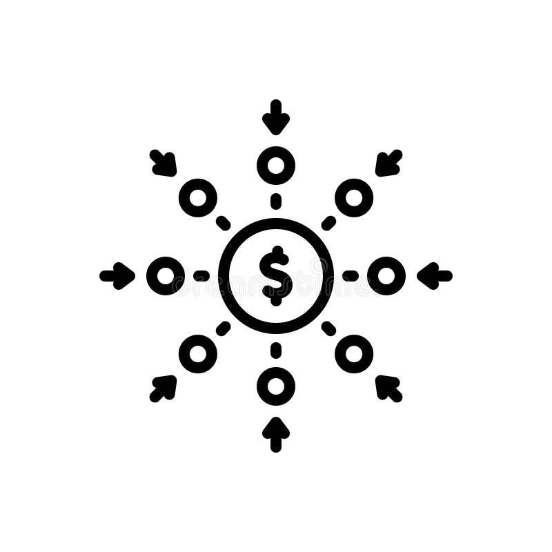 Black Line Icon for Centralized Finance, Centralized and Security Stock ...