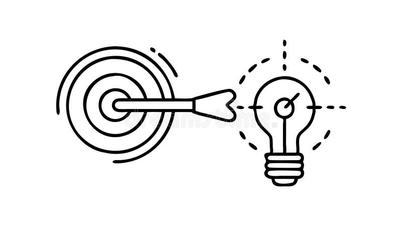 Centralized Idea Focus: Core Innovation Target. Vector Design ...