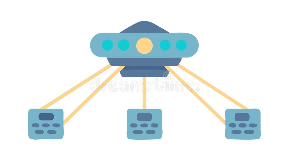 Centralized Network Hub, Data Distribution, Vector Design Generative AI ...
