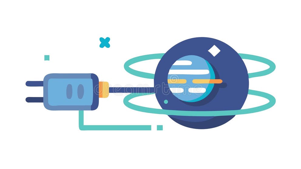 Centralized Network Plug, Core Connectivity Hub, Vector Design ...