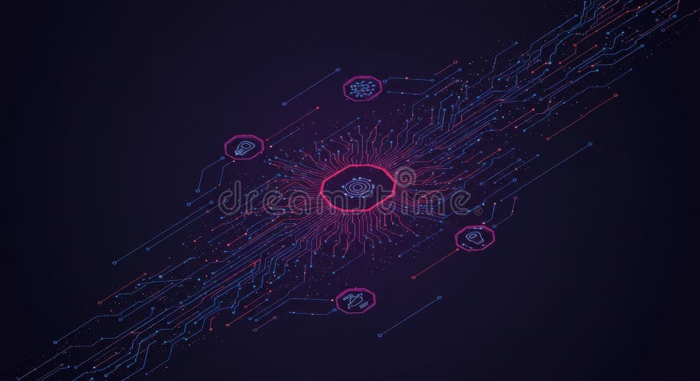Centralized Network System stock illustration. Illustration of flow ...