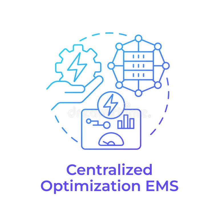Centralized Optimization EMS Blue Gradient Concept Icon Stock Vector ...