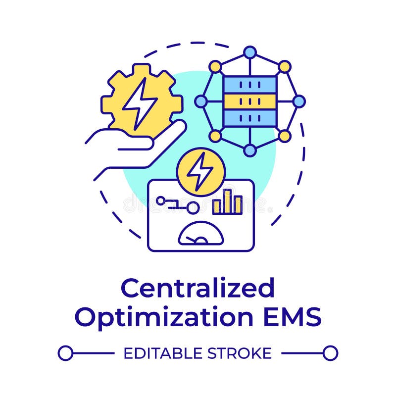 Centralized Optimization EMS Multi Color Concept Icon Stock Vector ...
