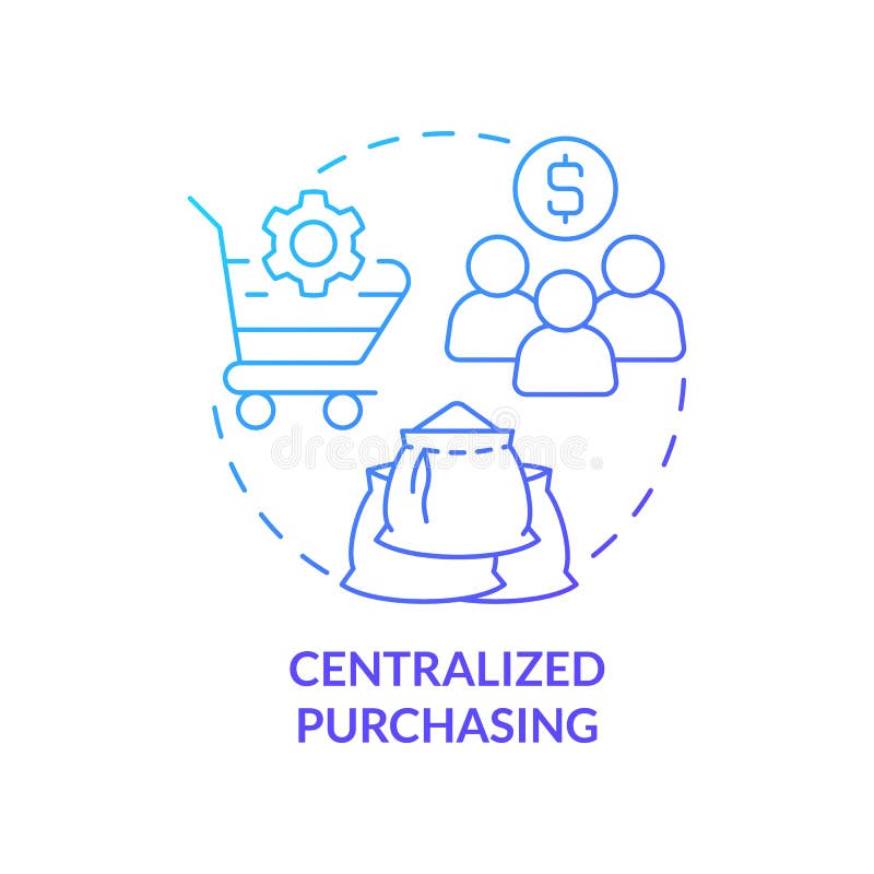 Centralized Purchasing Blue Gradient Concept Icon Stock Vector ...