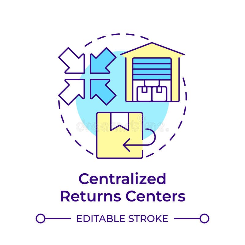 Centralized Returns Centers Multi Color Concept Icon Stock Vector ...