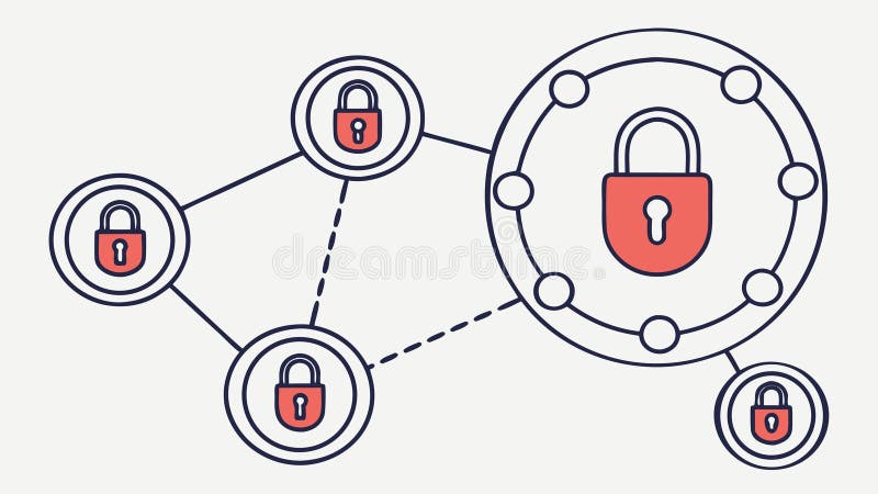 Centralized Security System with a Main Padlock Vector, Vector Design ...
