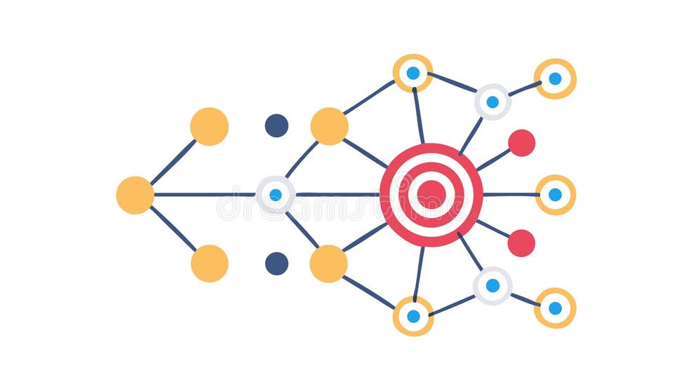 Centralized Target Network Icon, Distributed Strategy, Vector Design ...