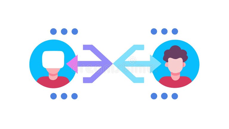 Centralized User Data Exchange and Network Interaction, Vector Design ...