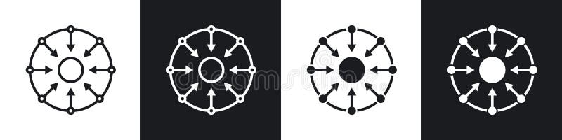 Centralizedline in Thin Line Black Color. Flat Simple Vector Symbols ...