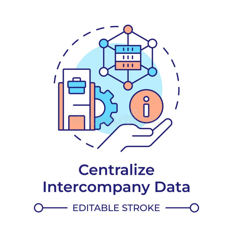 Centralizing Intercompany Data Multi Color Concept Icon Stock ...