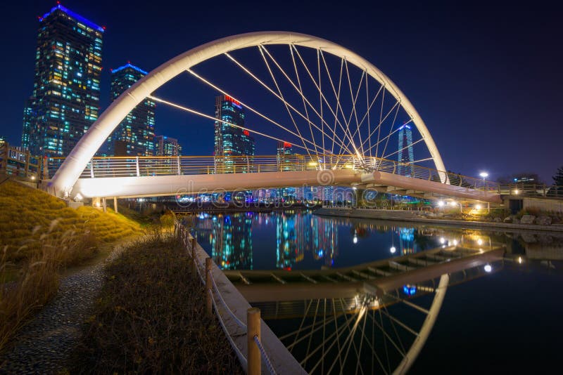 Centralpark at Night Incheon, South Korea Stock Image - Image of ...
