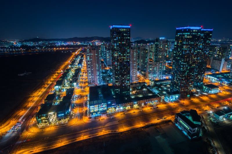 Centralpark at Night Incheon, South Korea Stock Image - Image of garden ...