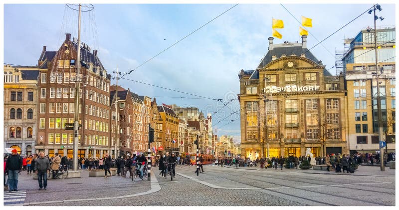 Centre of Amsterdam editorial stock photo. Image of buildings - 110362068