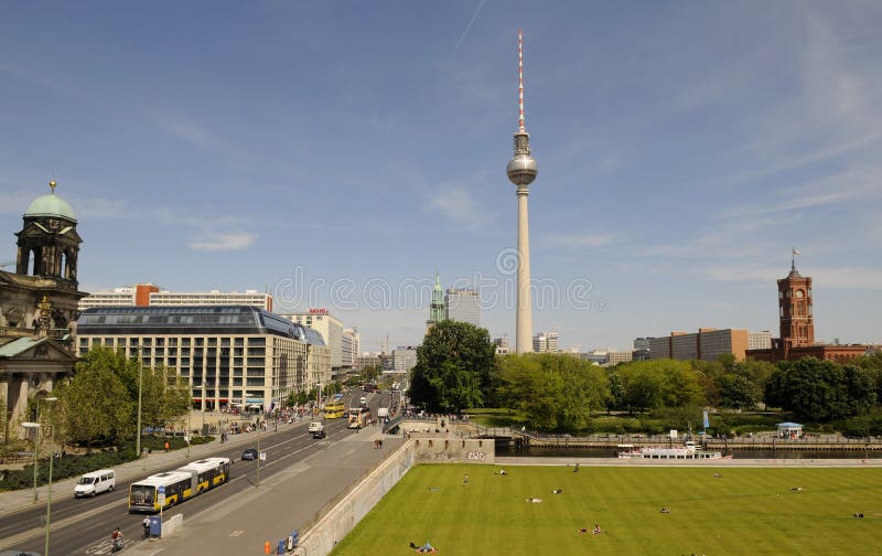 Centre of berlin editorial stock image. Image of town - 14592989