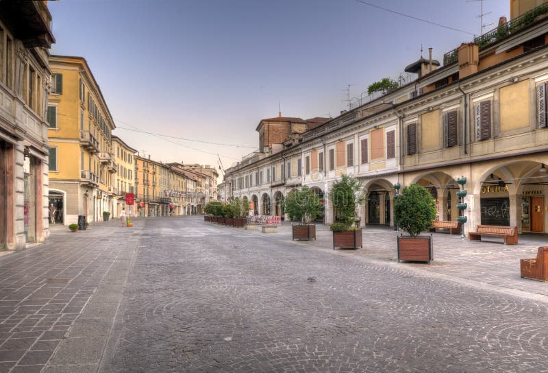 Centre of Brescia at dawn editorial image. Image of centre - 28648435