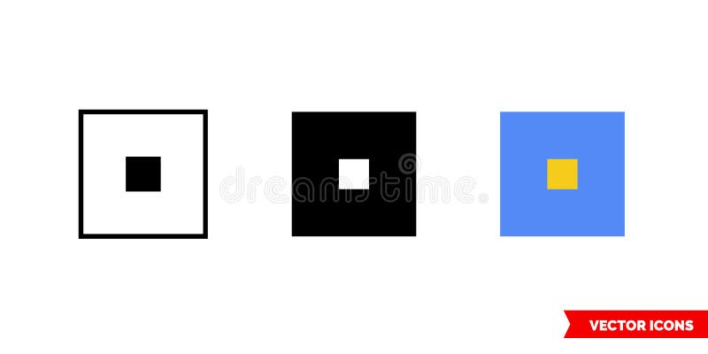 Centre Icon of 3 Types Color, Black and White, Outline. Isolated Vector ...
