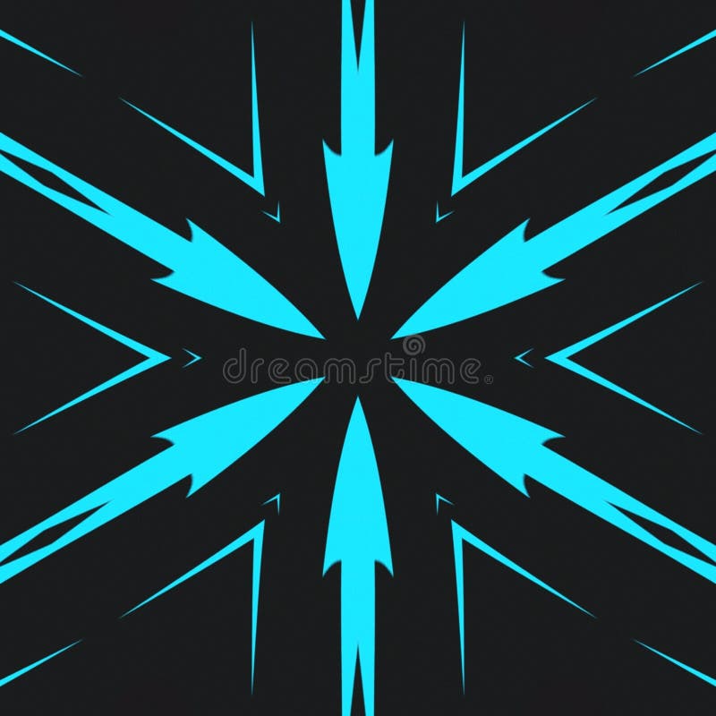 Centre Point of Six Large and Six Small Direction Blue Arrows Stock ...