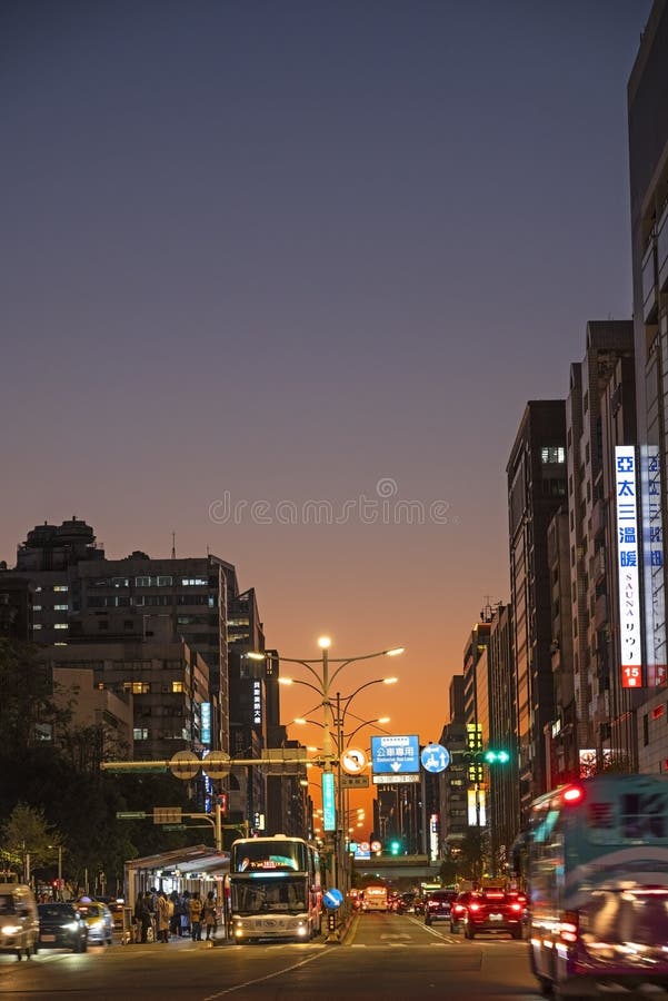 The Centre of Taipei at Night. Editorial Photography - Image of scenic ...