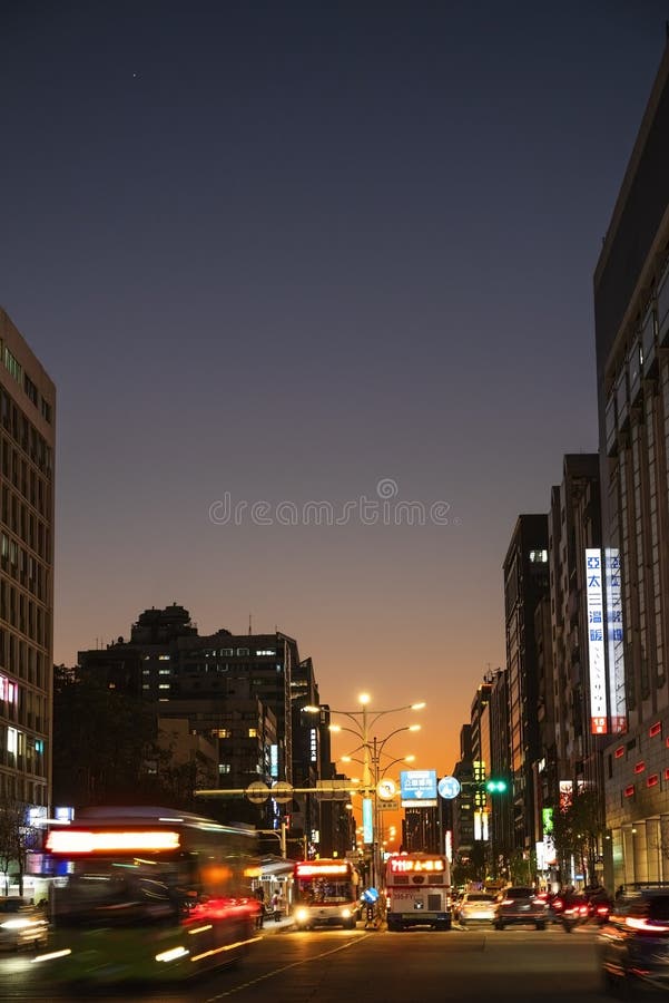 The Centre of Taipei at Night. Editorial Image - Image of scenic ...