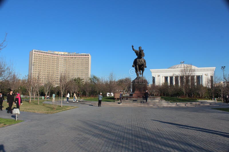 The Centre of Tashkent View with the Amir Temur Monument Editorial ...