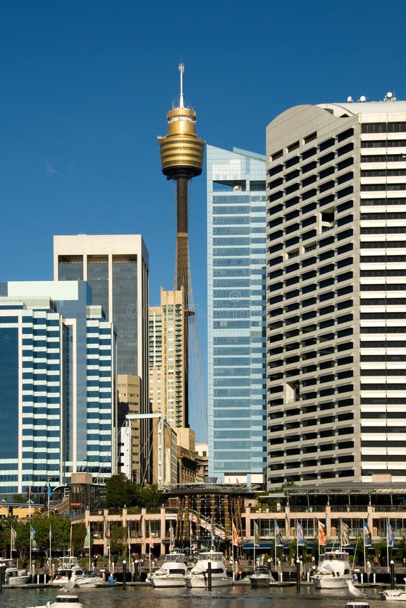 Centrepoint Tower & City Buildings Stock Photo - Image of jetty ...