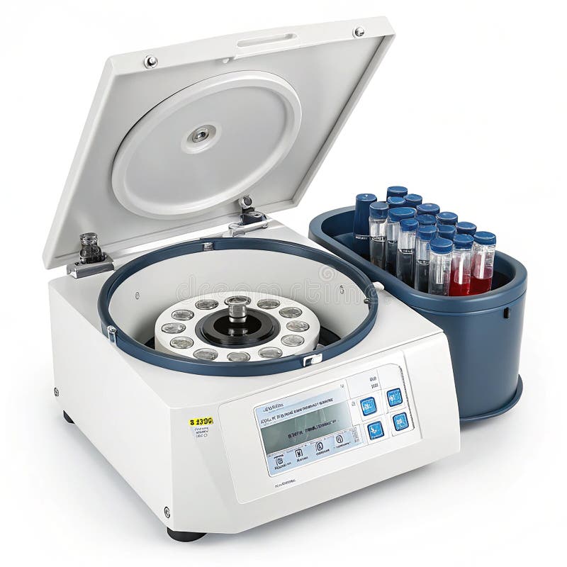 Centrifuge Machine with Test Tubes Inside Stock Illustration ...