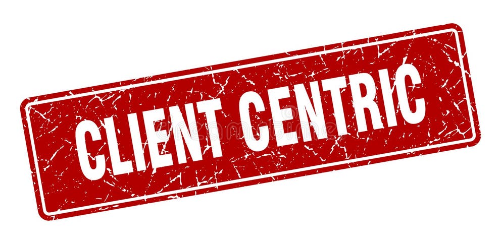 Centrisch Clientteken. Client Centric Grunge-stempel. Vector ...