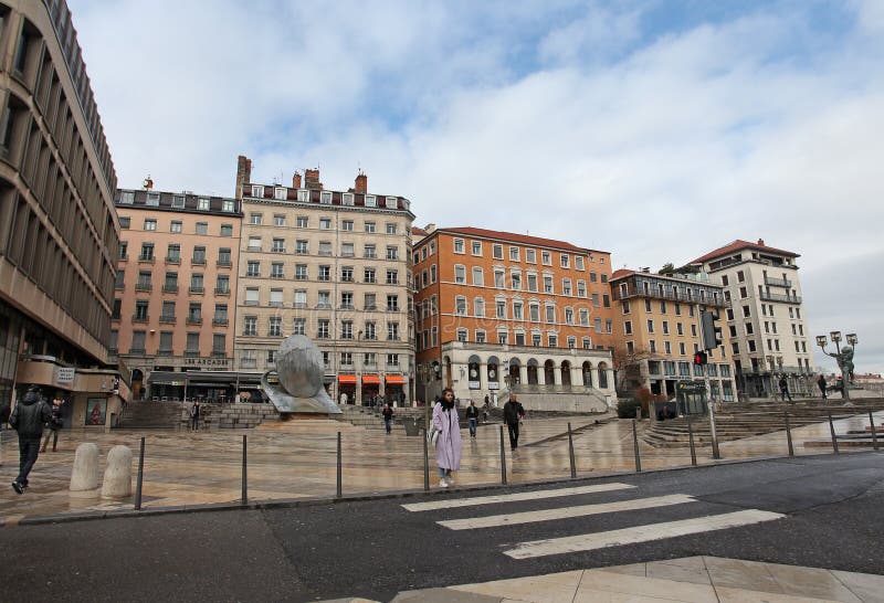 Centro De Cidade De Lyon France Foto de Stock Editorial - Imagem de ...