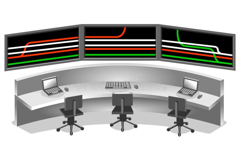 Centro de control ilustración del vector. Ilustración de oficina - 20348895