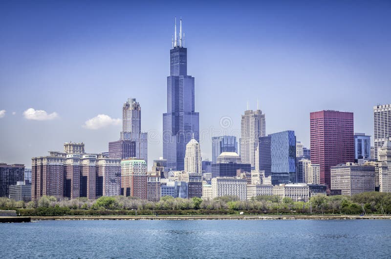Centro De La Ciudad De Chicago Imagen de archivo - Imagen de moderno ...