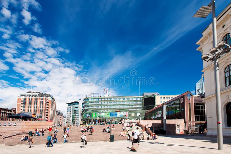 Centro de Oslo imagen de archivo editorial. Imagen de exterior - 30552614