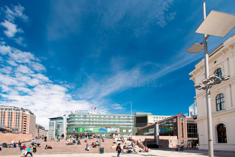 Centro de Oslo imagen de archivo editorial. Imagen de exterior - 30552614