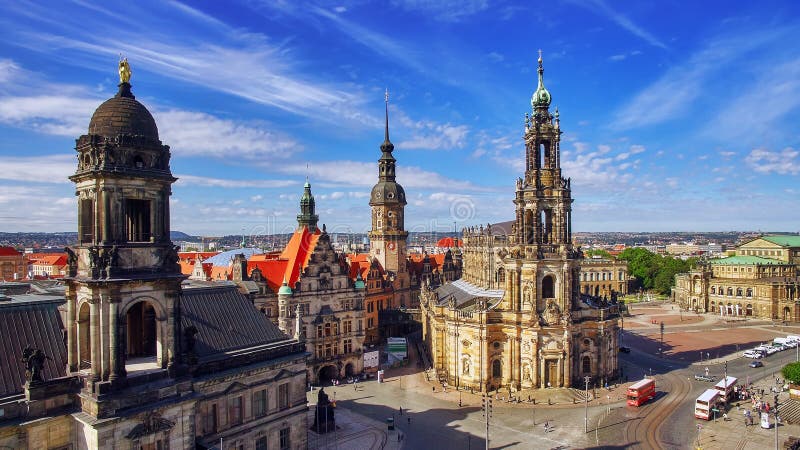 Città Vecchia Dresda, Germania. Fotografia Stock - Immagine di federale ...