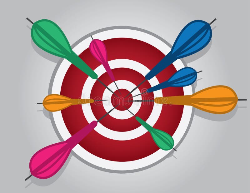 Centro con molti dardi illustrazione vettoriale. Illustrazione di ...