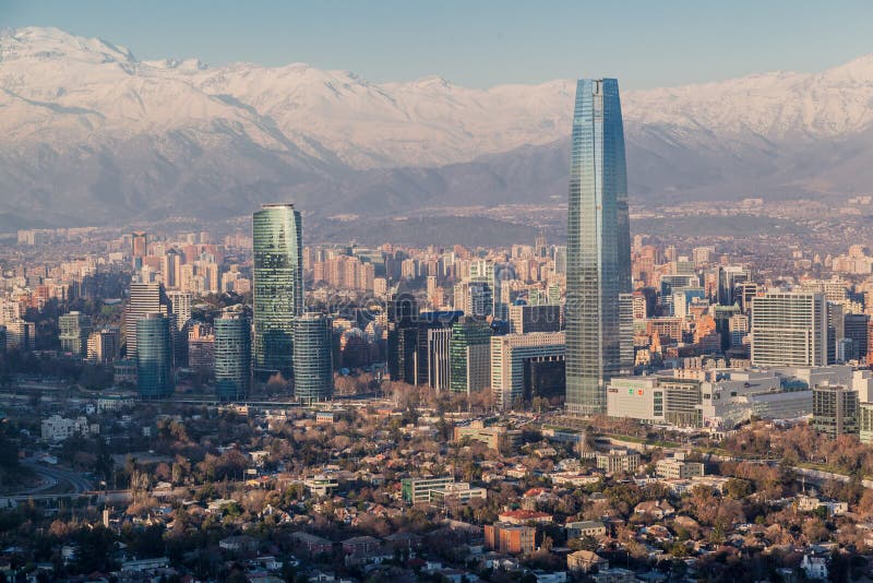 Centro Santiago Chile De Costanera Foto editorial - Imagen de complejo ...