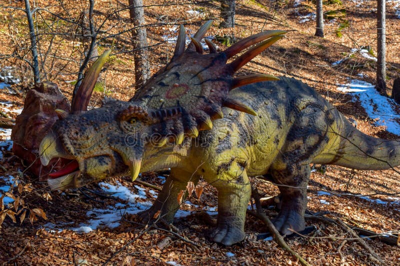 Centrosaurus in the park editorial photography. Image of flower - 283561352